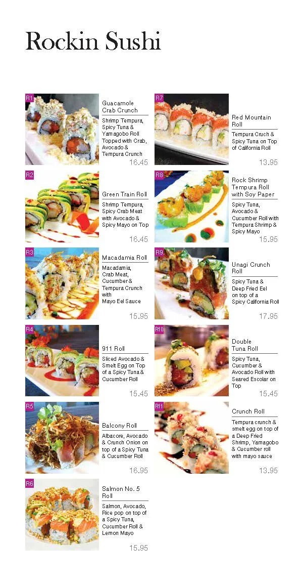 Menu — Yen Sushi and Sake Bar