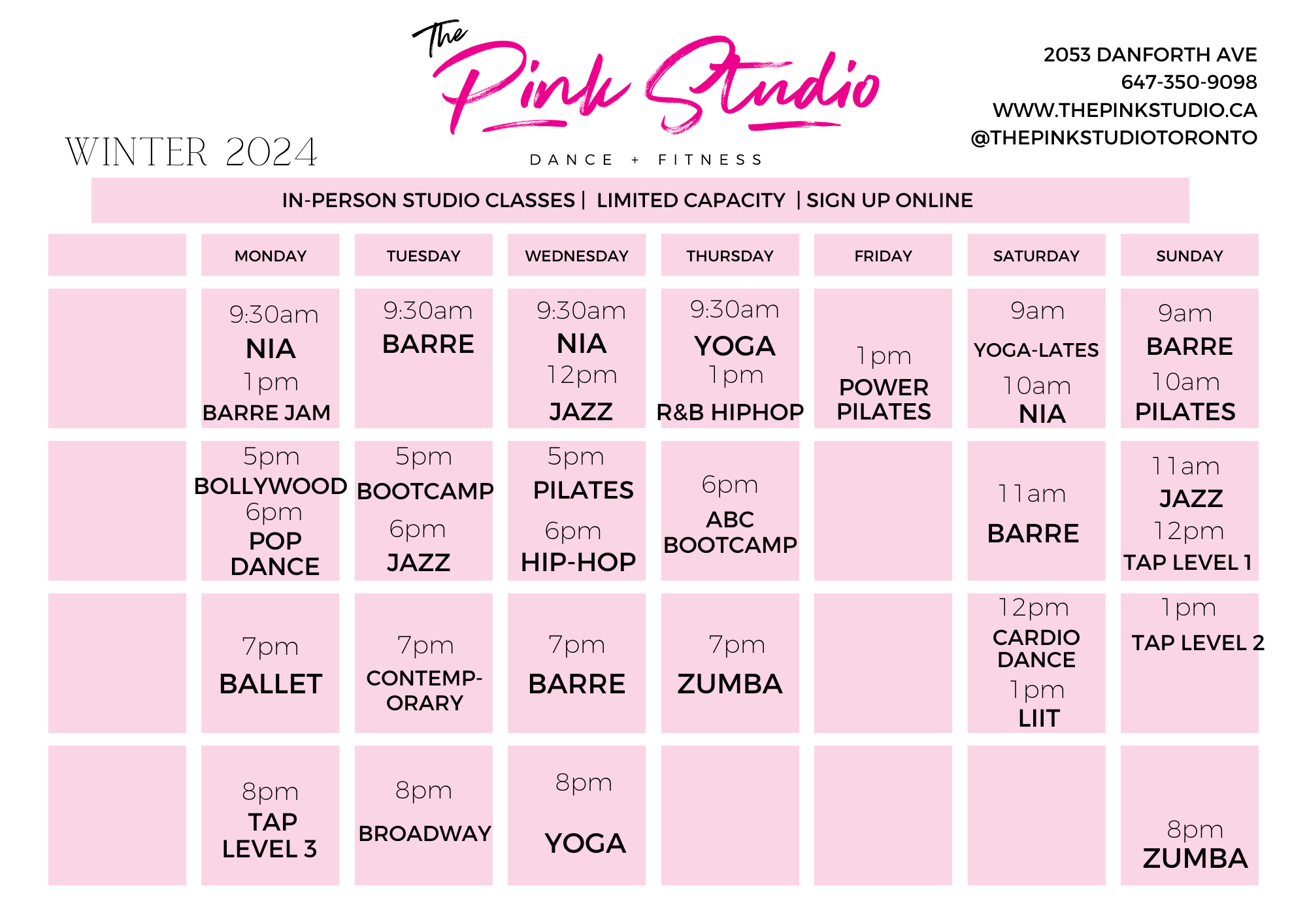 The Pink Studio | Dance + Fitness Classes for Adults