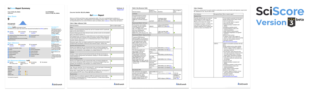 SciScore Version 3 beta released — SciCrunch