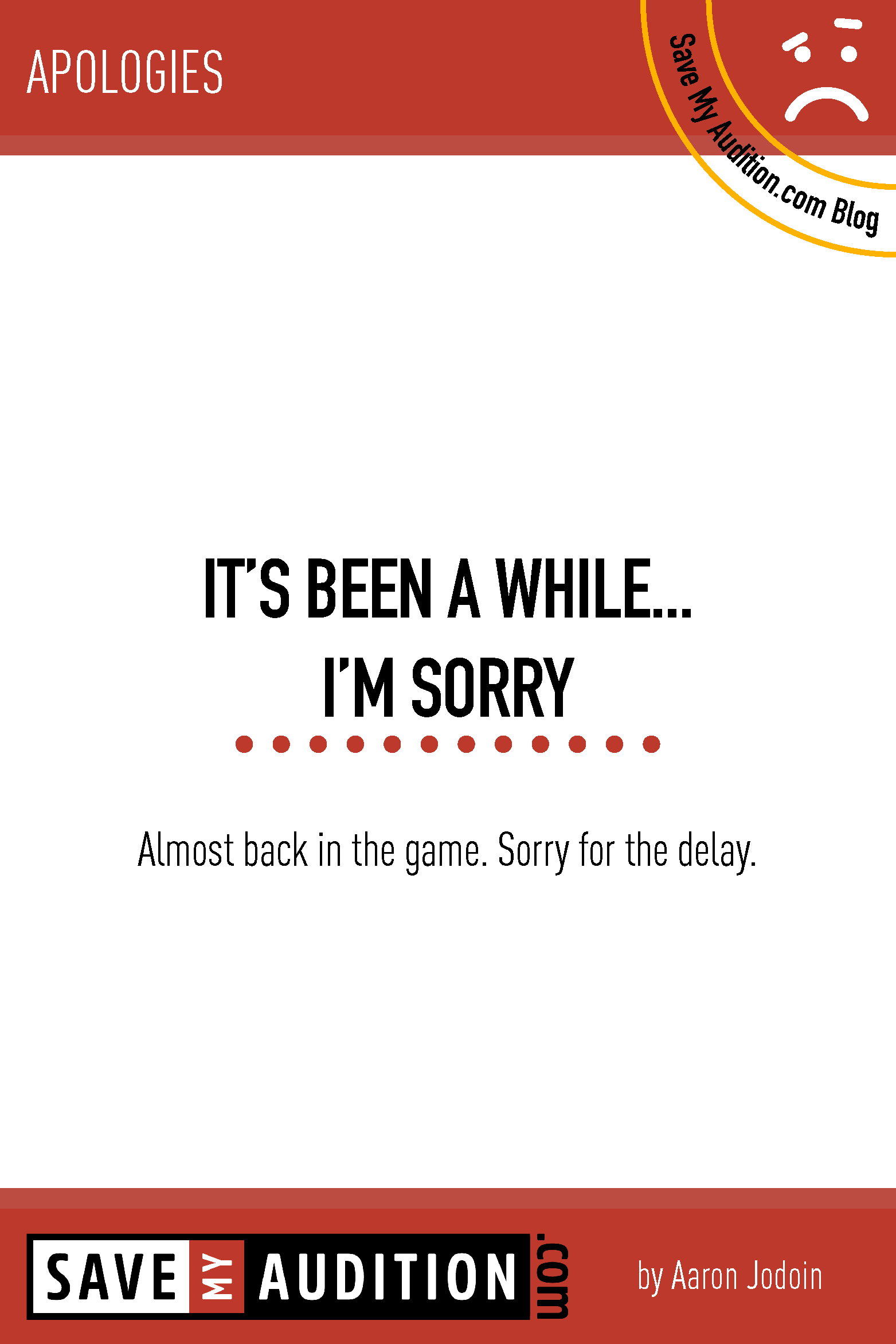 Save My Audition Blog — Save My Audition.com