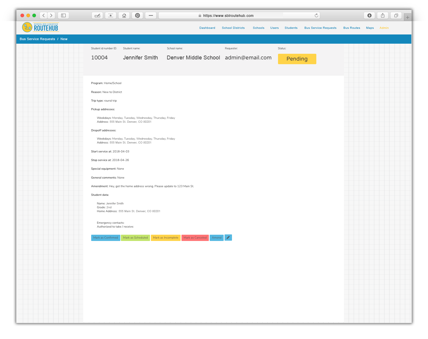 RouteHub — School Bus Logistics