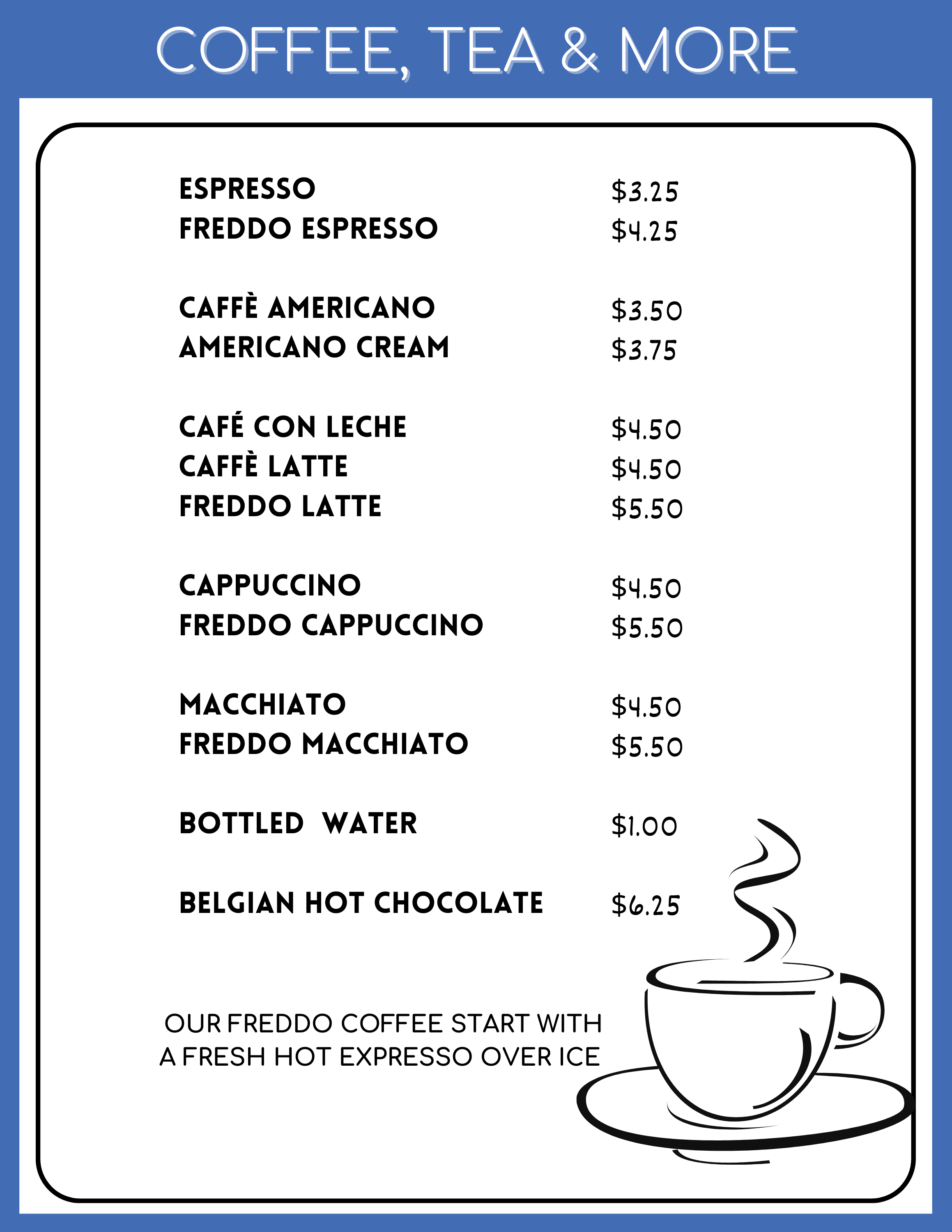 Menu — Manolis Ice Cream, Pops, Sorbet & More