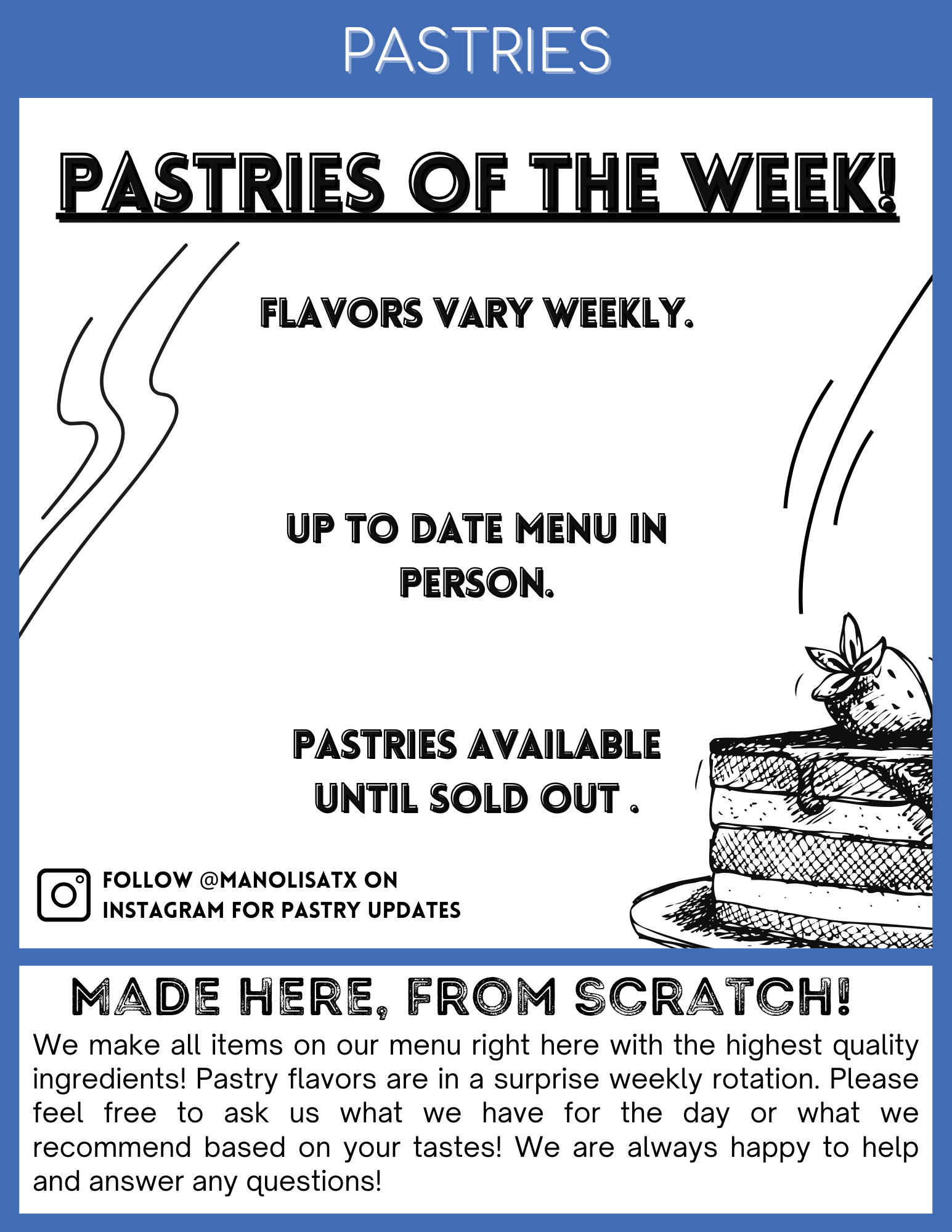 Menu — Manolis Ice Cream, Pops, Sorbet & More