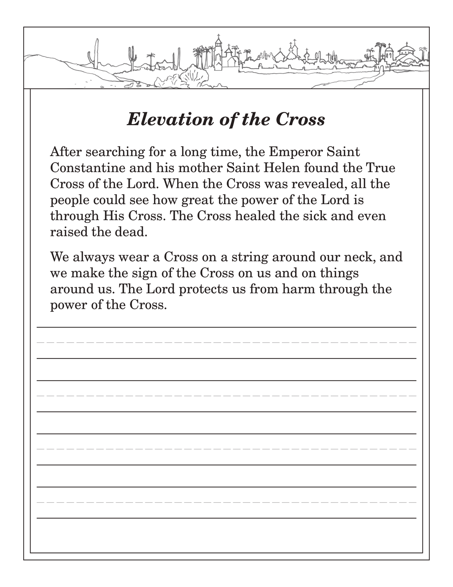 Coloring Pages — Exaltation of the Cross — Saint Kosmas Orthodox Education