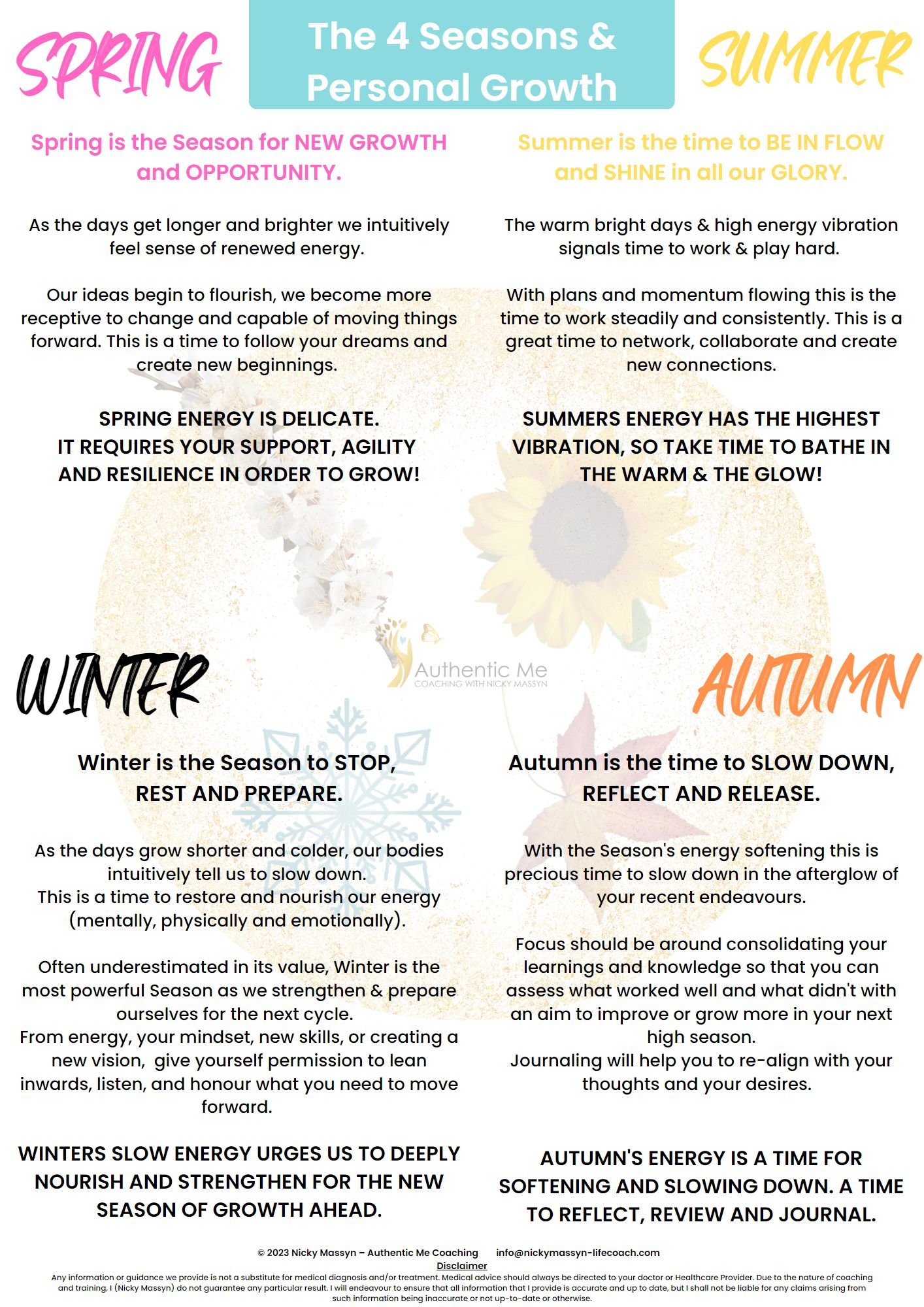 How the 4 Seasons teach us how to thrive in life | Authentic Me ...