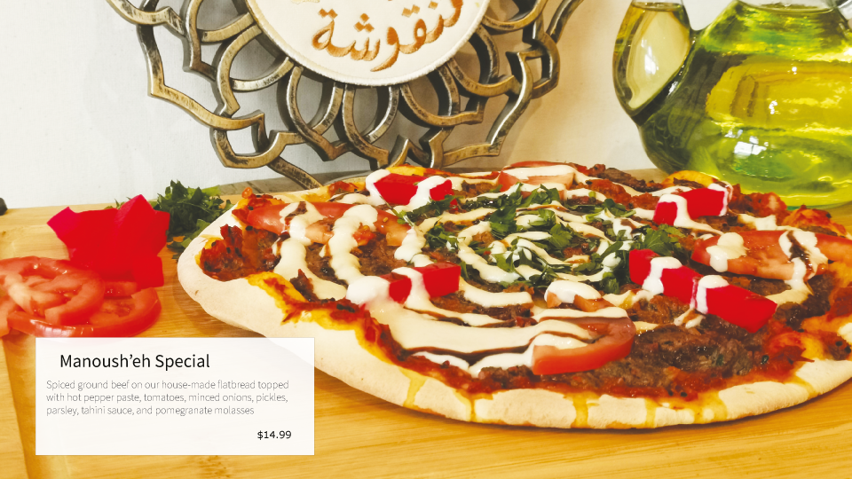 Menu — Manoush'eh