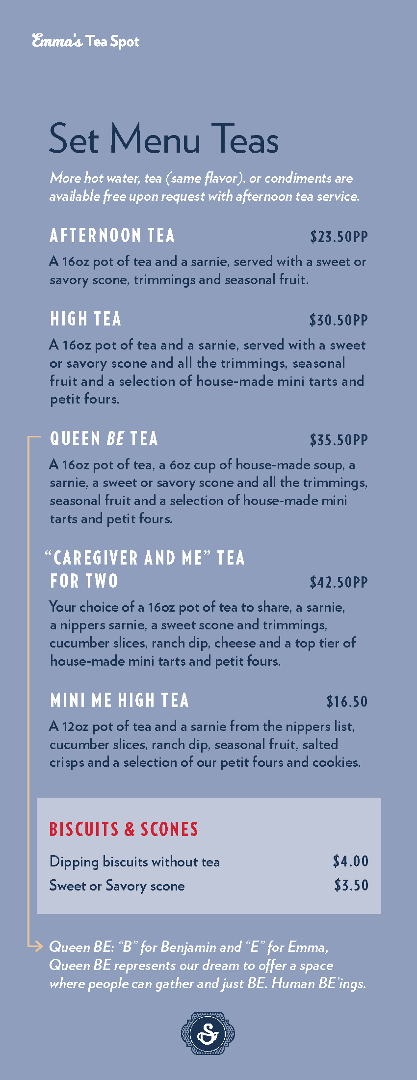 Emma's Tea Spot | Menu