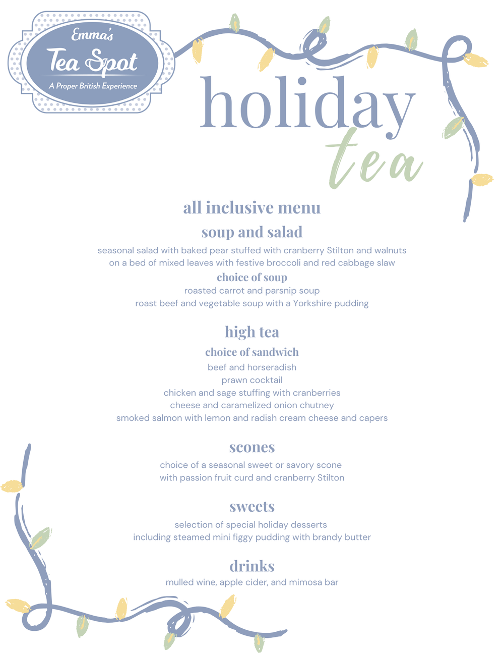 Holiday Tea — Emma's Tea Spot