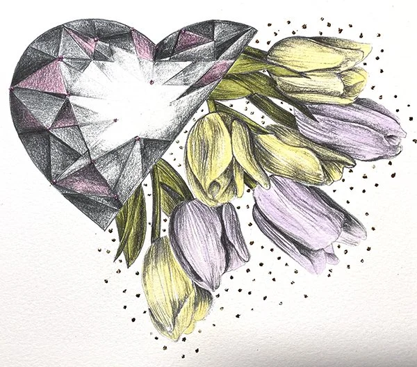 Crystal Heart Drawing