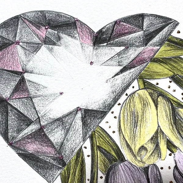 Crystal Heart Drawing