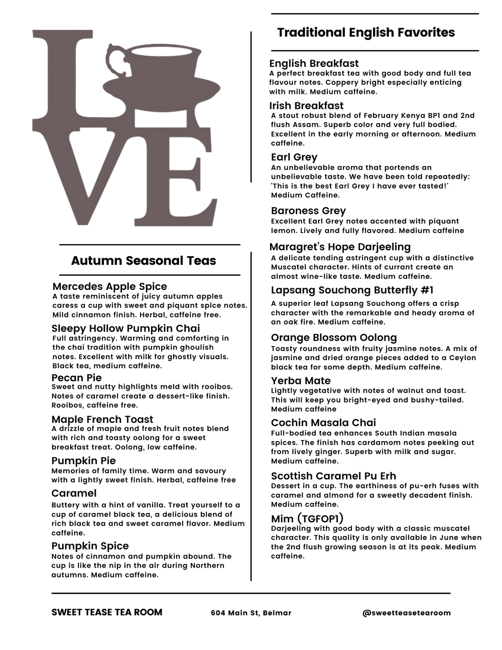 Teas — Sweet Tease tea room
