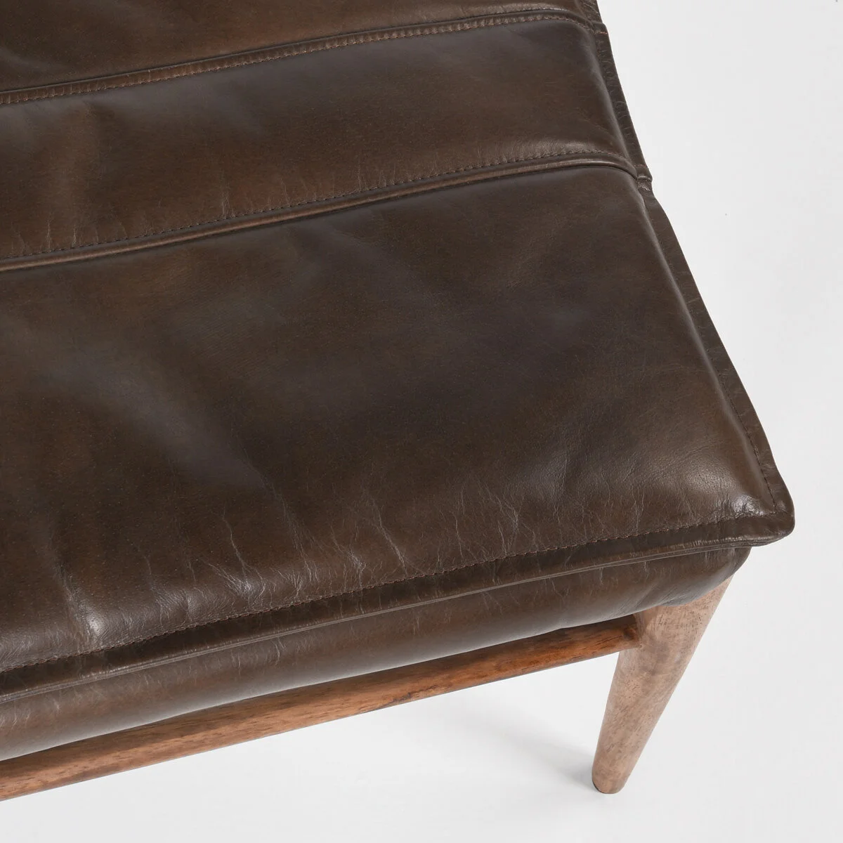 Brown Leather Mayer Dining Chair — Miller's Home Furnishings