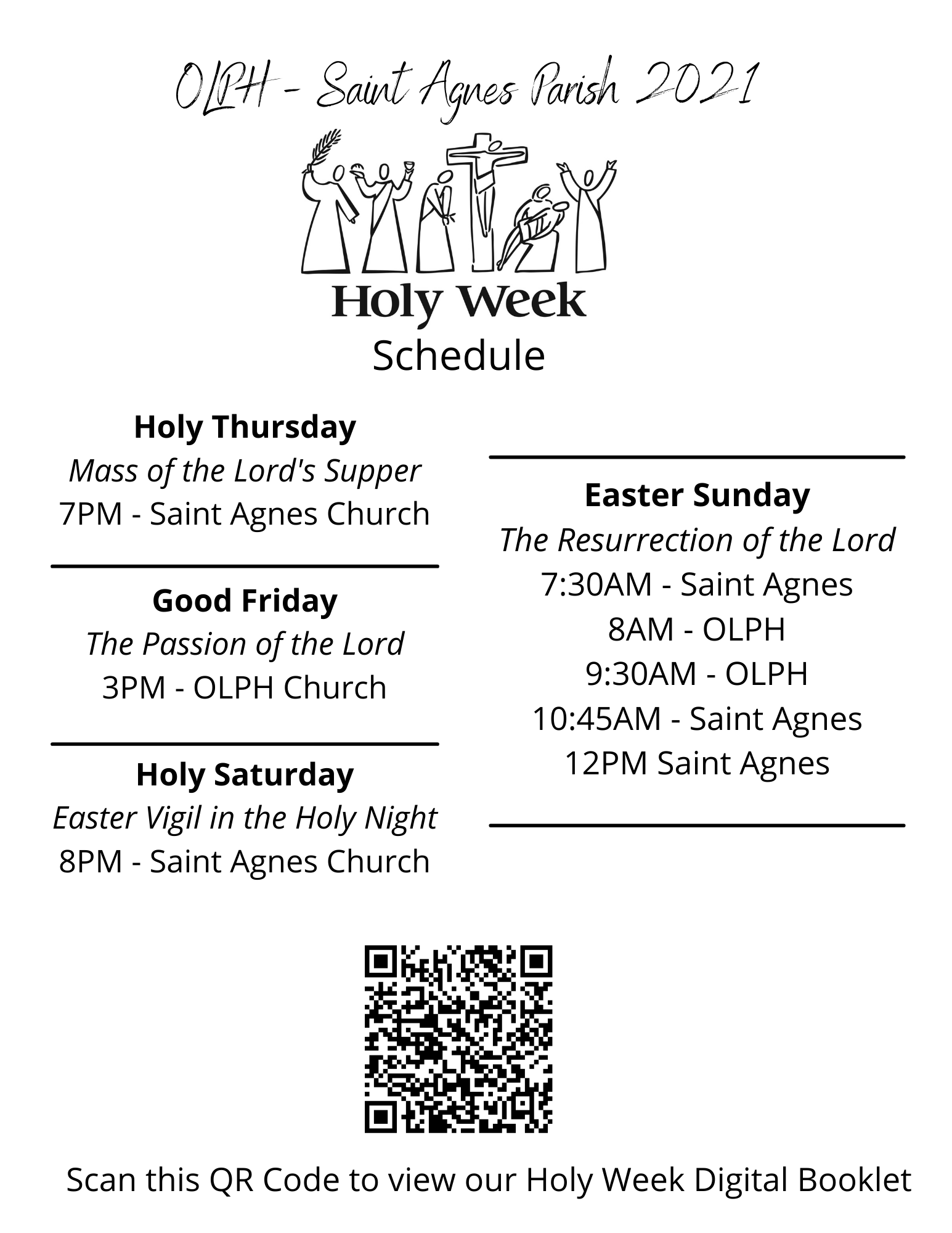 Holy Week 2021 Schedule — OLPH-Saint Agnes Roman Catholic Church