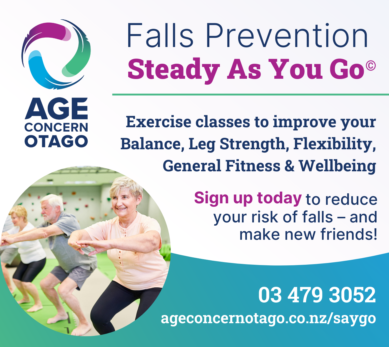 Join a strength and balance class — Age Concern Otago — Age Concern Otago