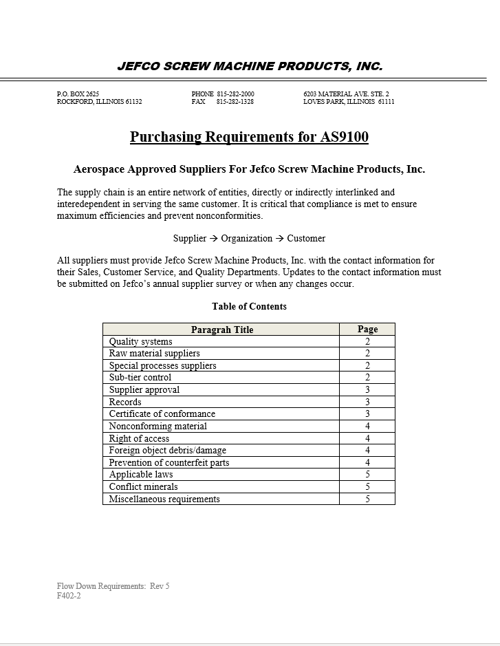 Terms and Conditions — Jefco Screw Machine Products Inc.