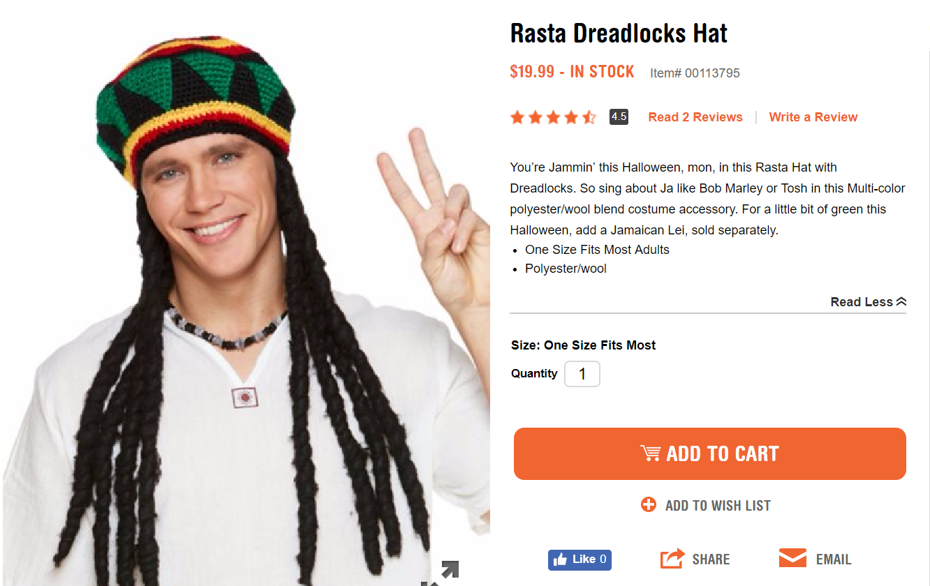 Fake Dreadlocks Hat