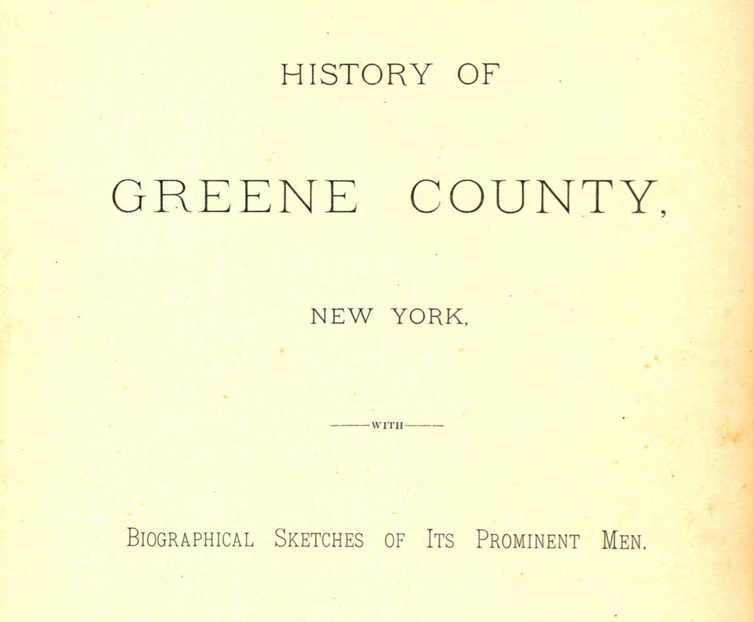 Beers' History of Greene County — Vedder Research Library