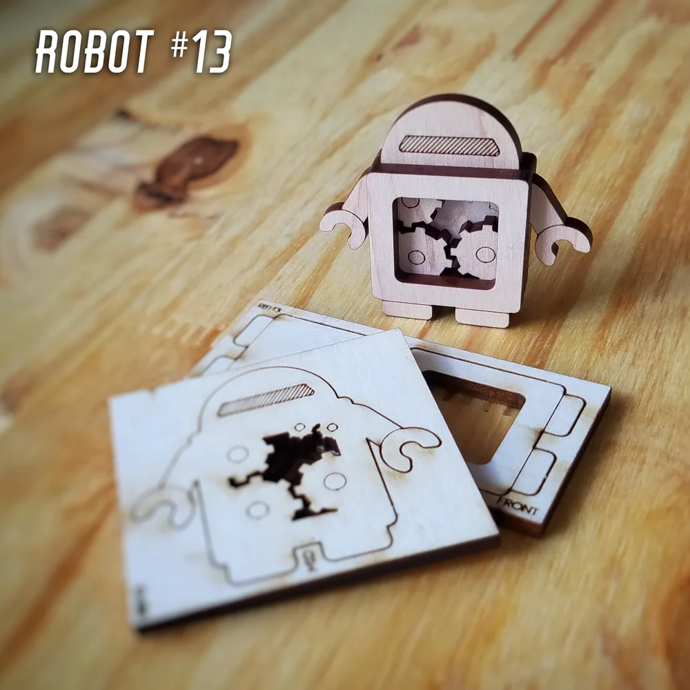 Robots With Cardboard Clock