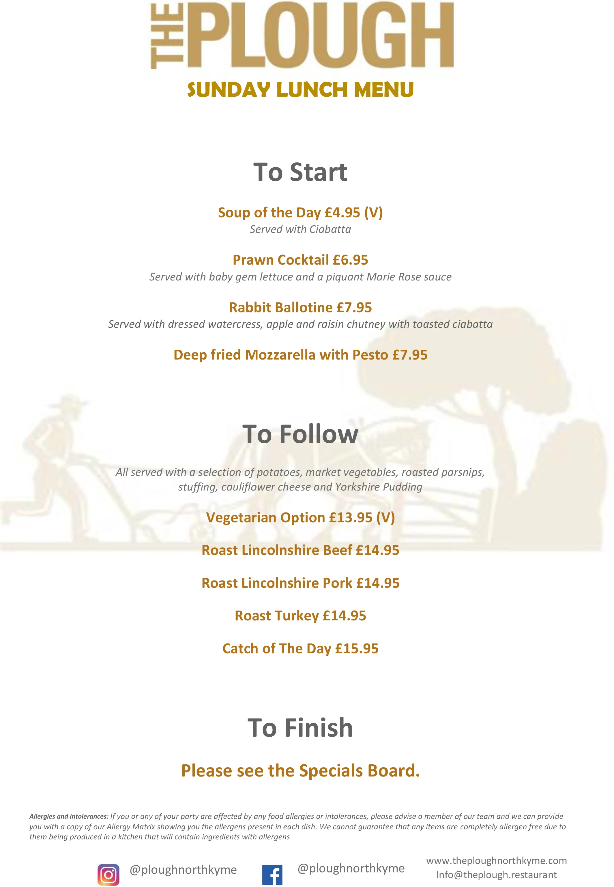 Sunday Lunch — The Plough