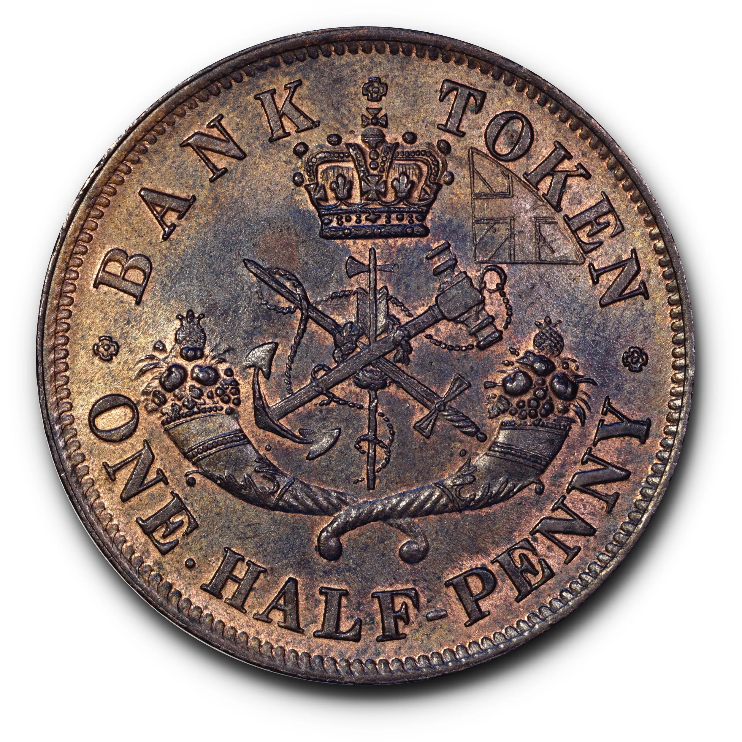 1857 Bank of Upper Canada Half Penny BR-720, PC-5D. Choice Uncirculated ...