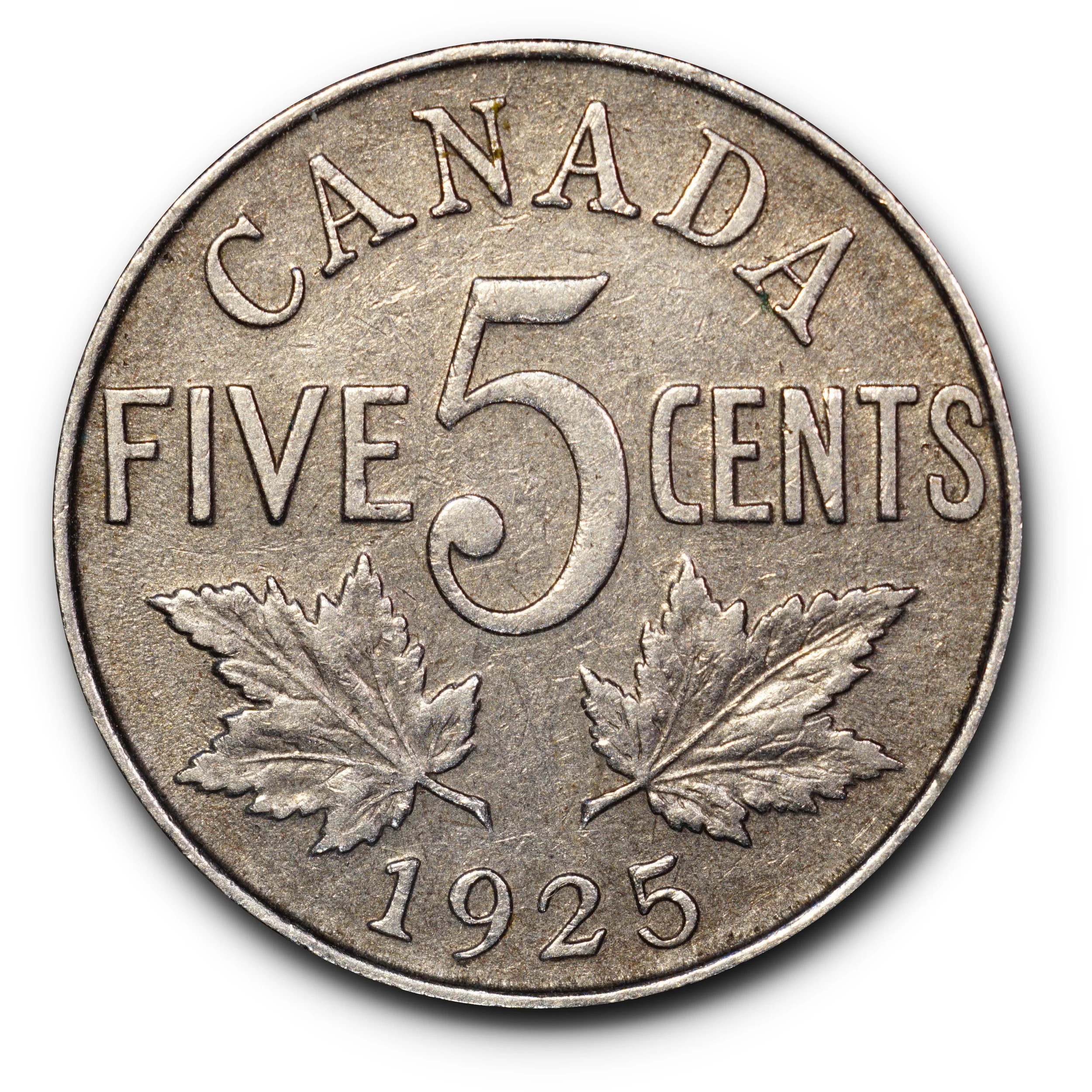 1925 Canada 5 Cents Fine. — Jacob Lipson Rare Coins