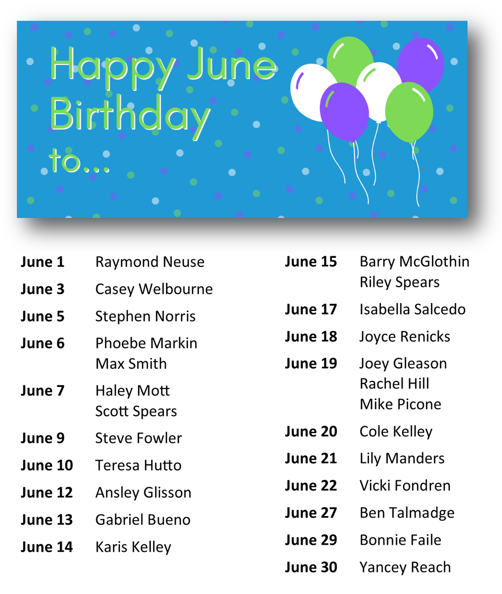 June Birthdays — Grace Church