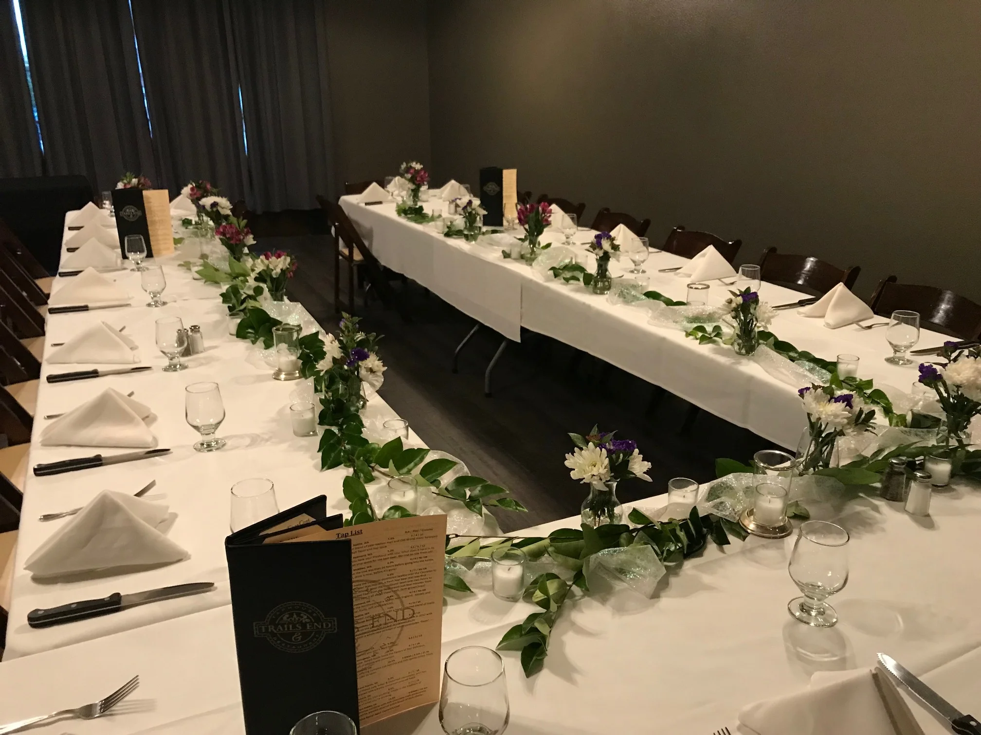 Banquet room request — Trails End
