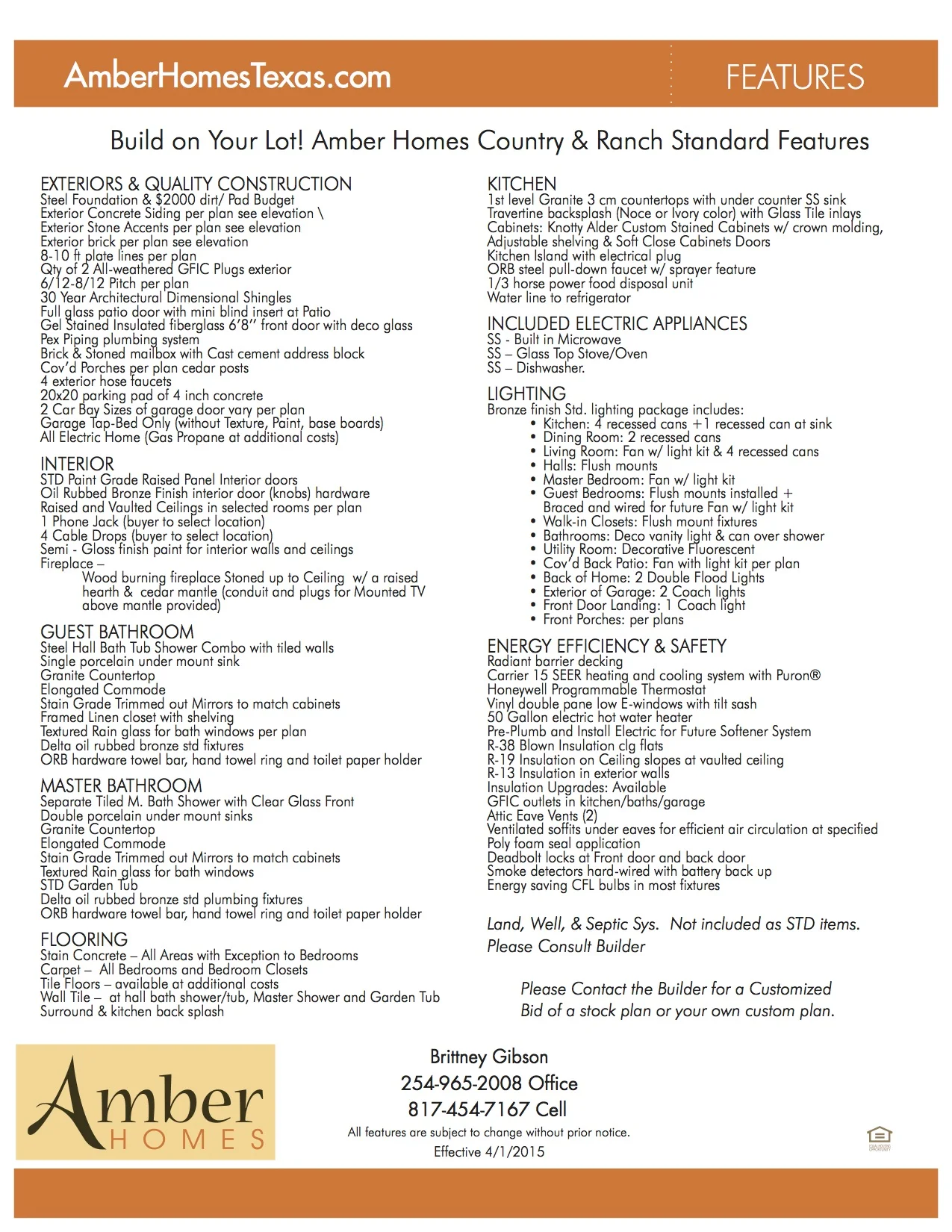 Features — Amber Homes