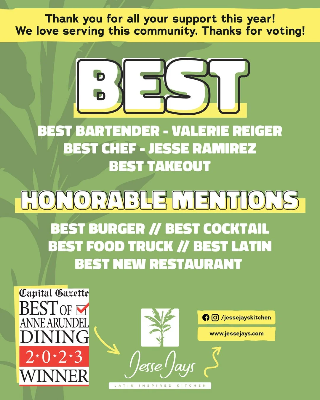 Jay's Latin Kitchen | Award-Winning Latin Restaurant in Maryland