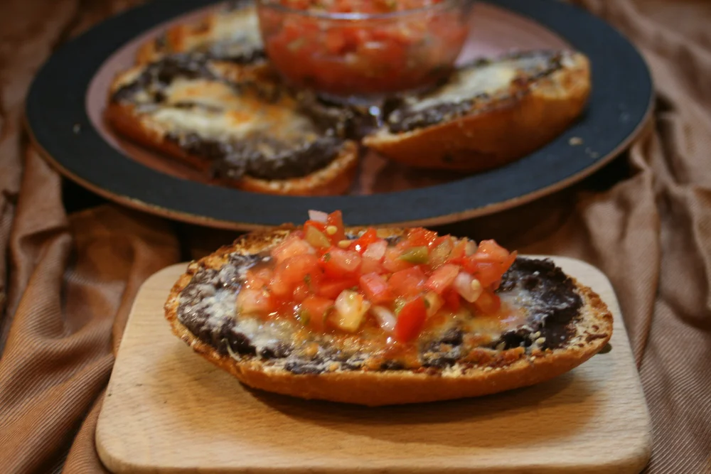 Molletes, Open-Faced Refried Bean & Melted Cheese — Chef Andrea Lawson Gray