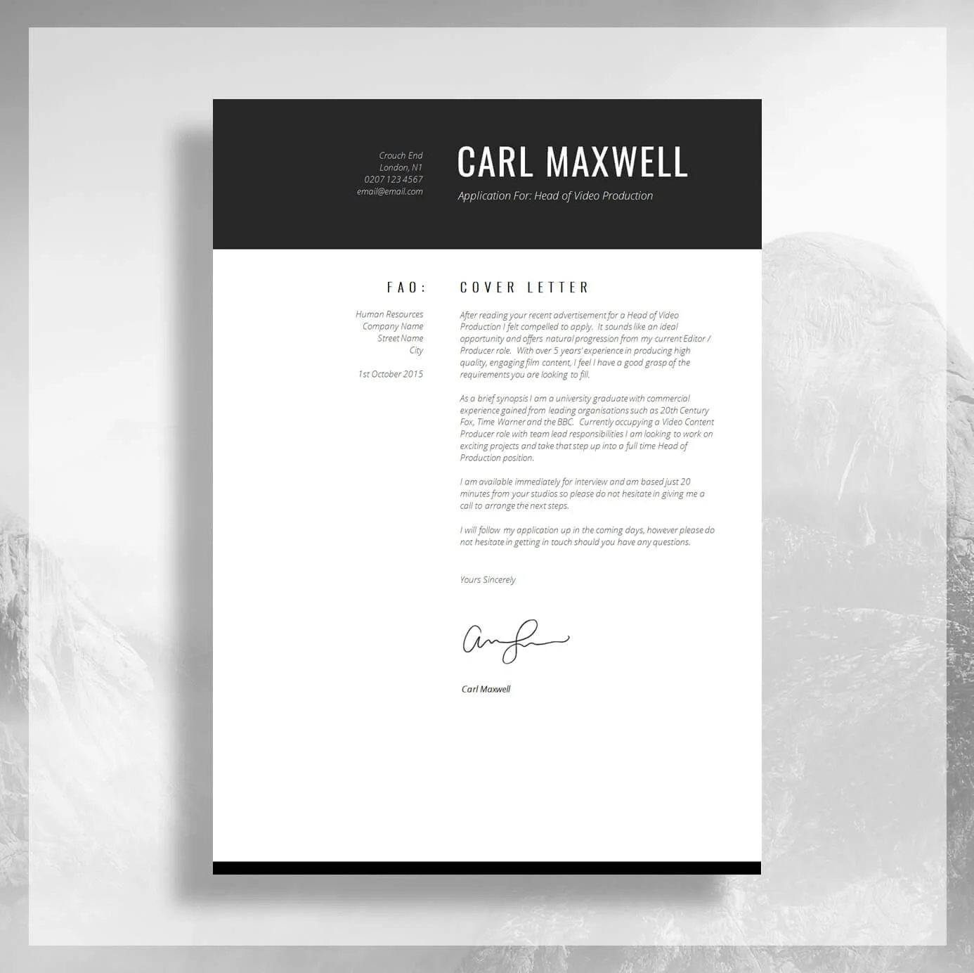 Cover Letter For A Cv Template CV Genius: Create A Professional CV