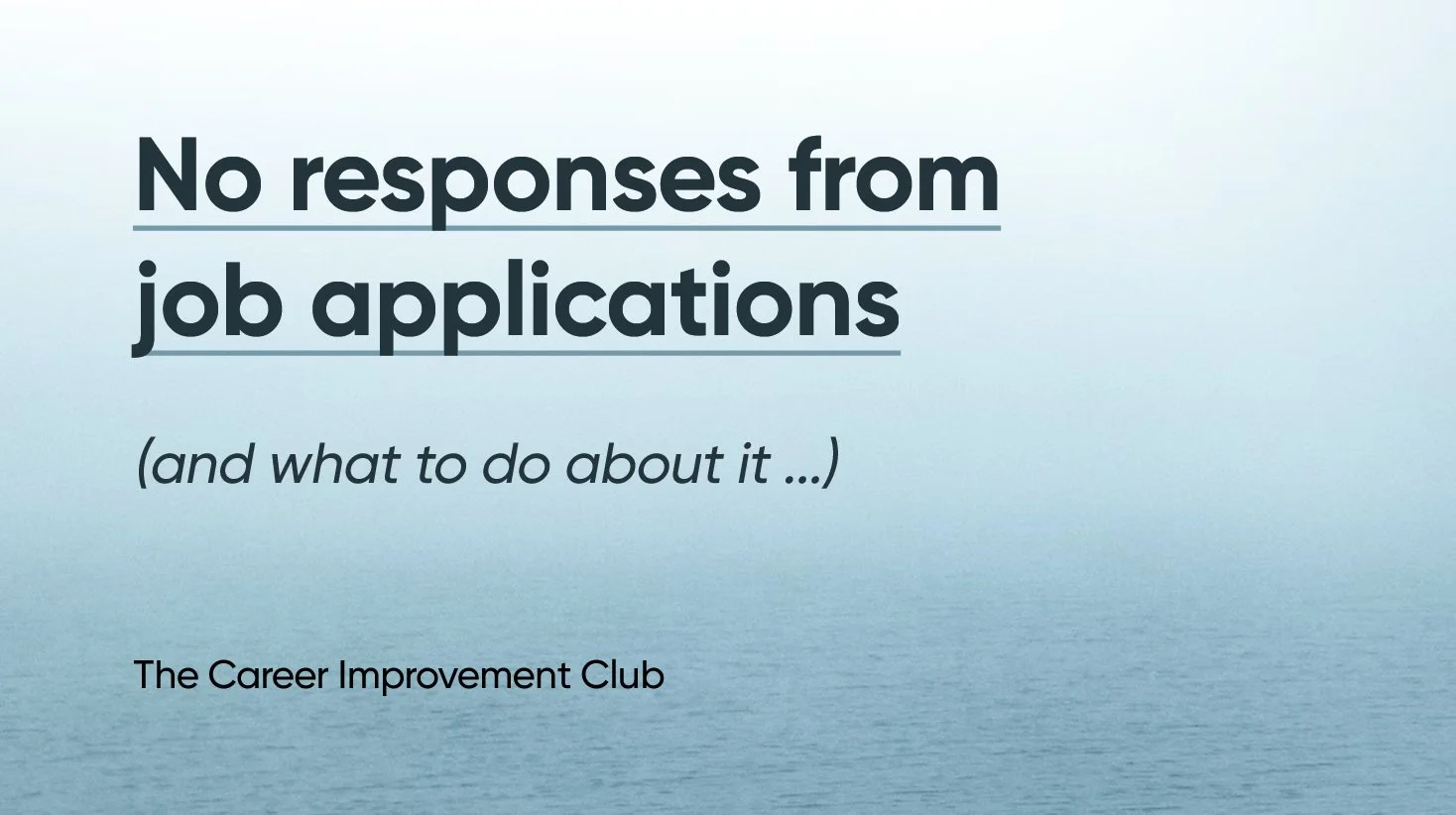 No responses from job applications {and what you need to do about it}