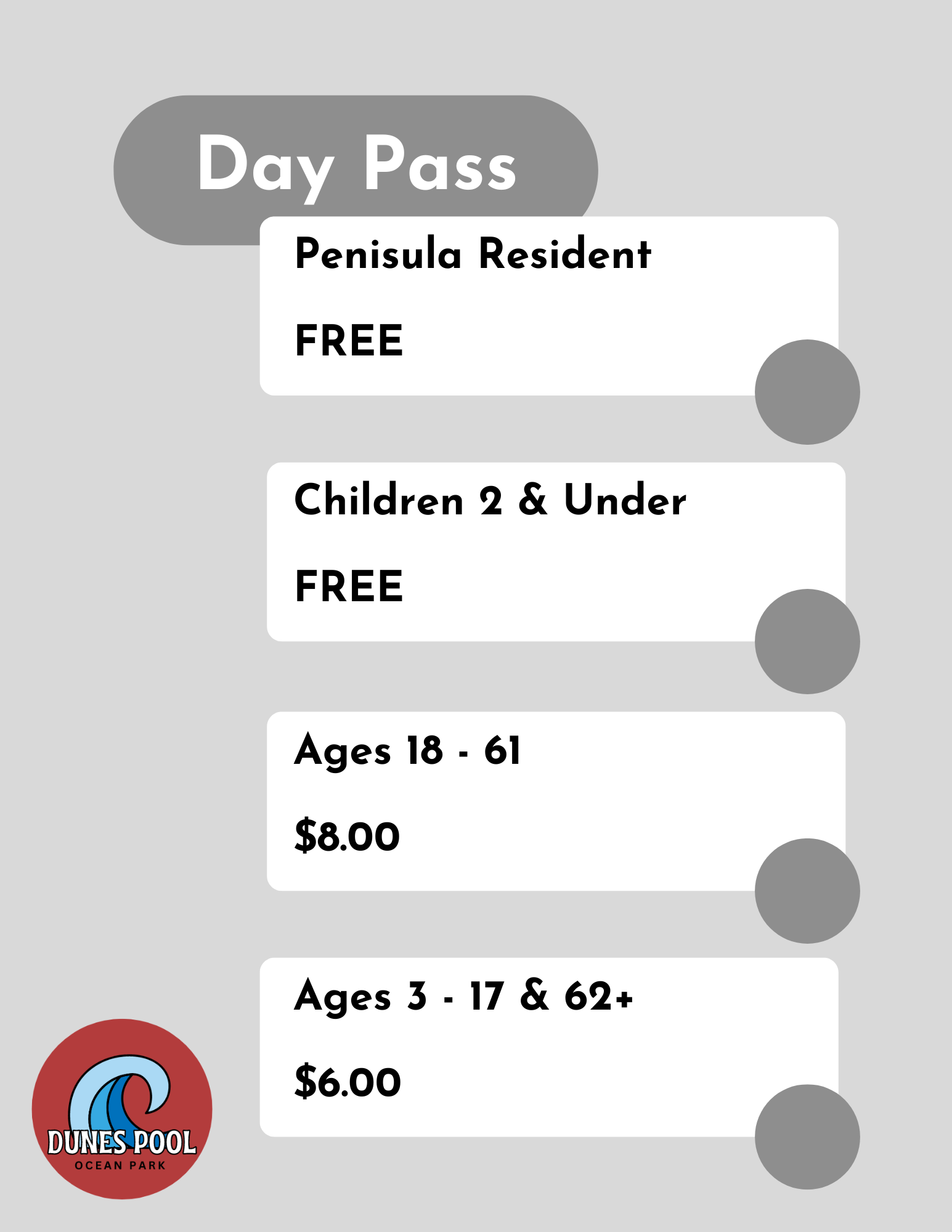 Pool Rates and Schedule — Dunes Bible Camp