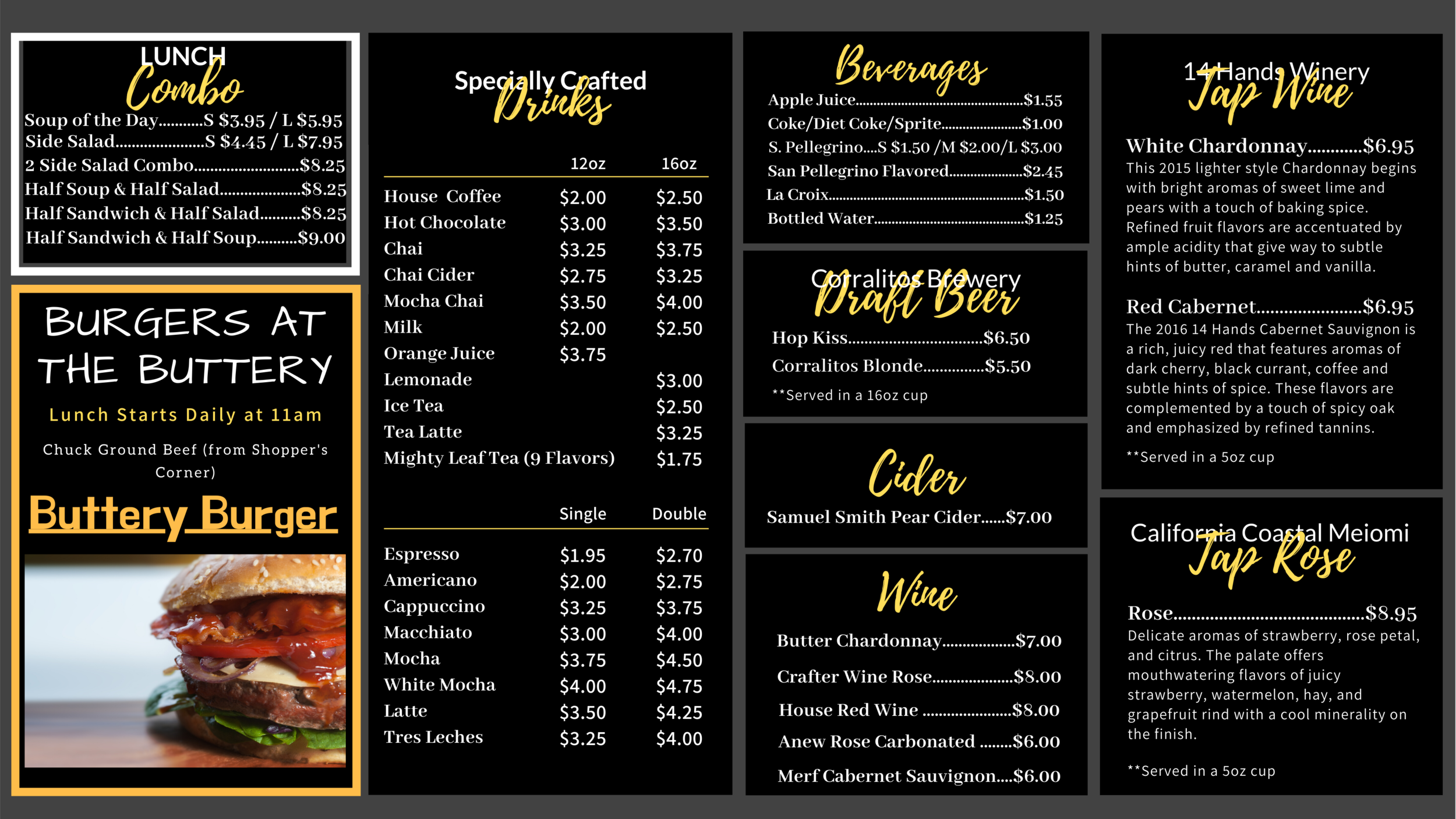 TV Menu — Buttery Bakery