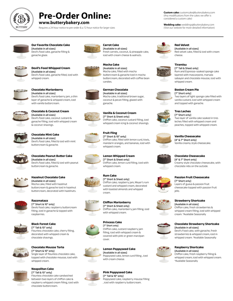 Brochure Cake — Buttery Bakery