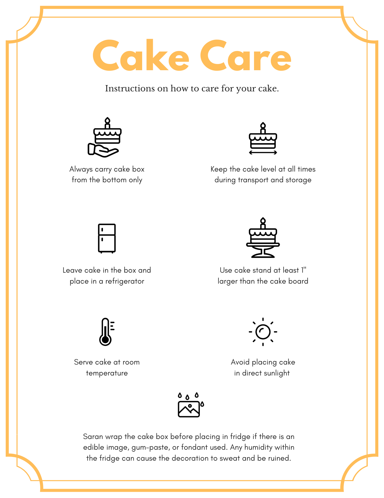 Cake Care — Buttery Bakery