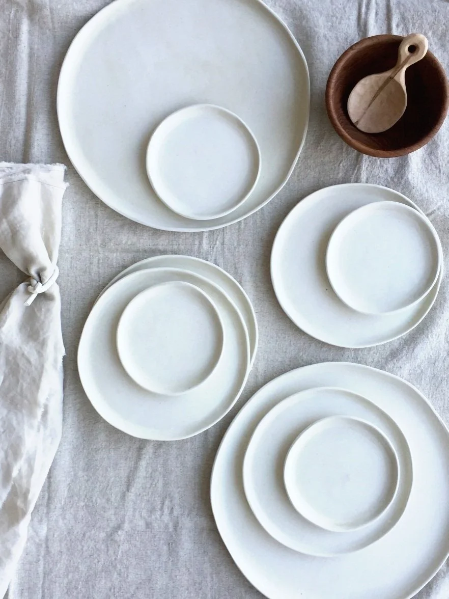 Wood Ash White Plates | Five Sizes — cylinder studio