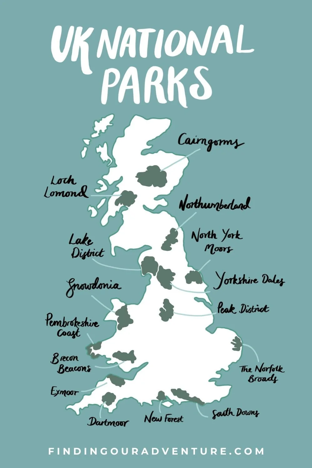 15 UK National Parks in England, Scotland and Wales including Map ...