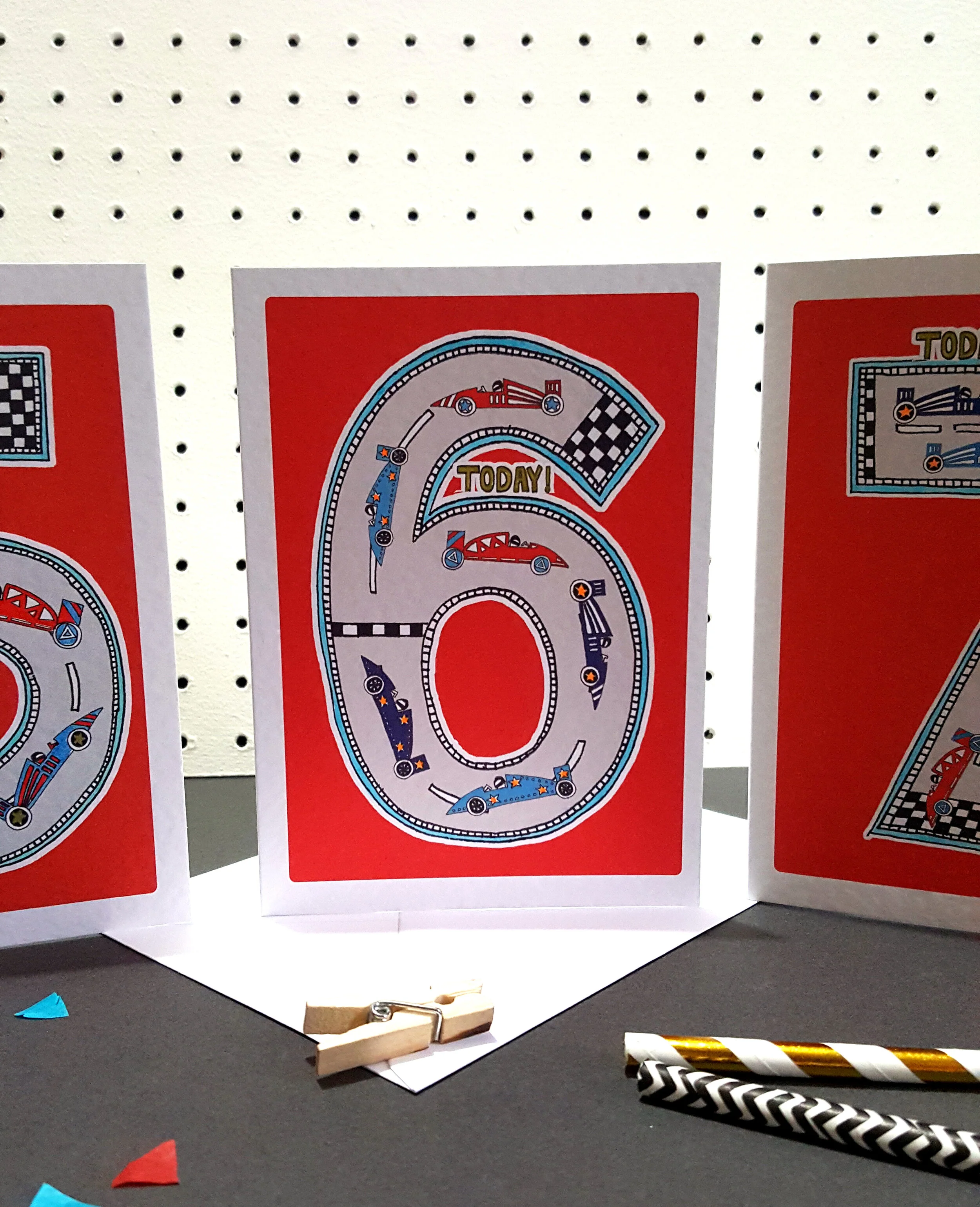 Children's Racing Car Age Birthday Card — Katie Clement Illustration