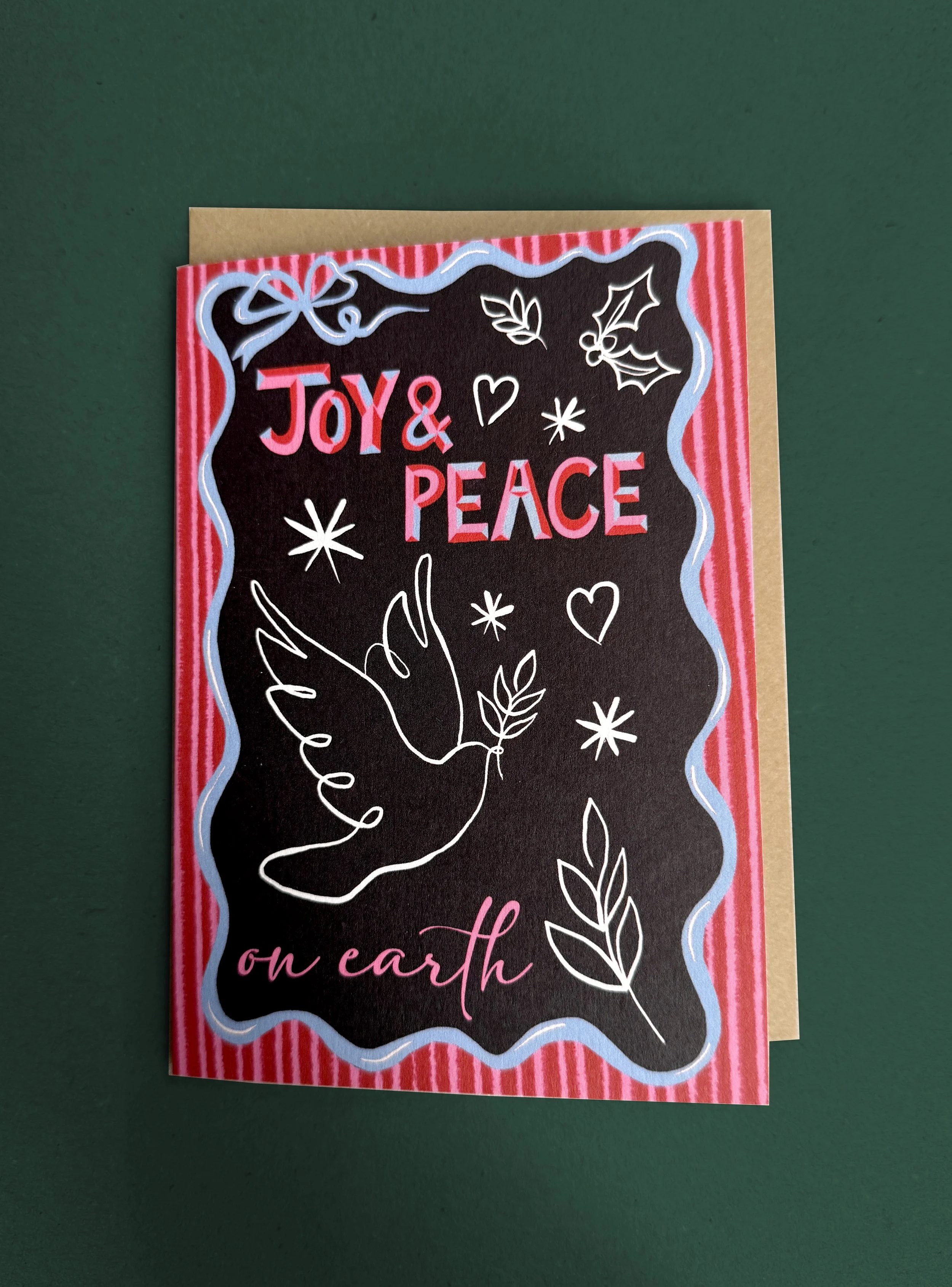 Modern Dove Christmas Card With Joy And Peace Message — Katie Clement ...