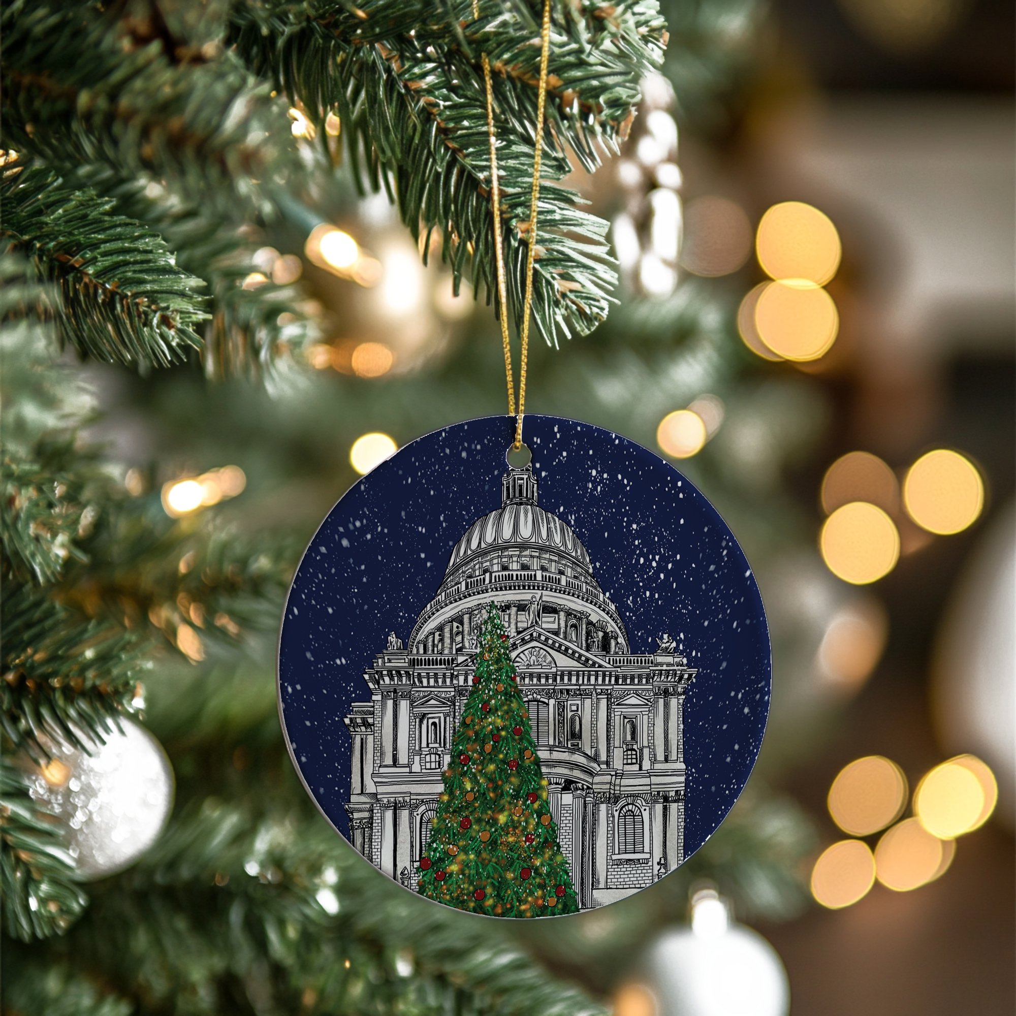 London St Paul's Cathedral Christmas Bauble – 2.75" Ceramic Ornament ...