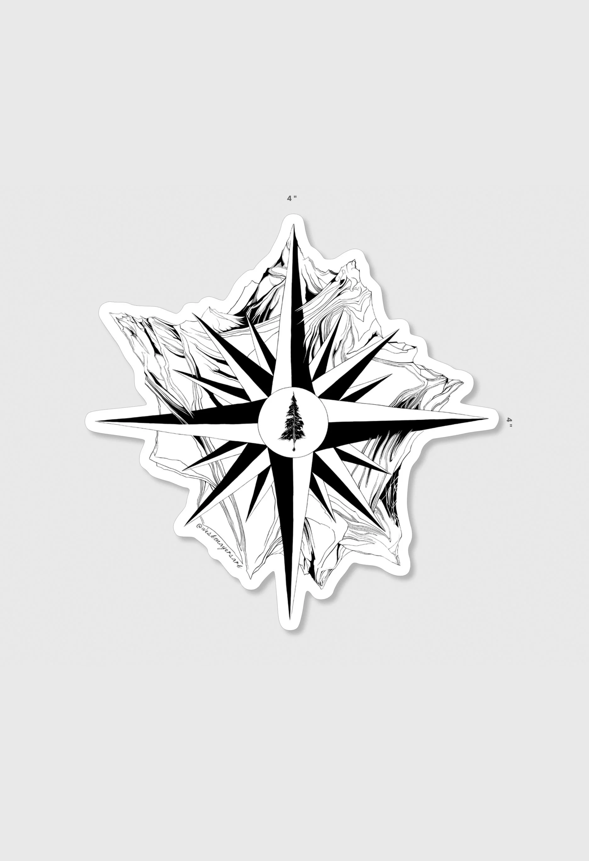 Compass Rose Holographic Sticker — Art of Atlas Art & Design
