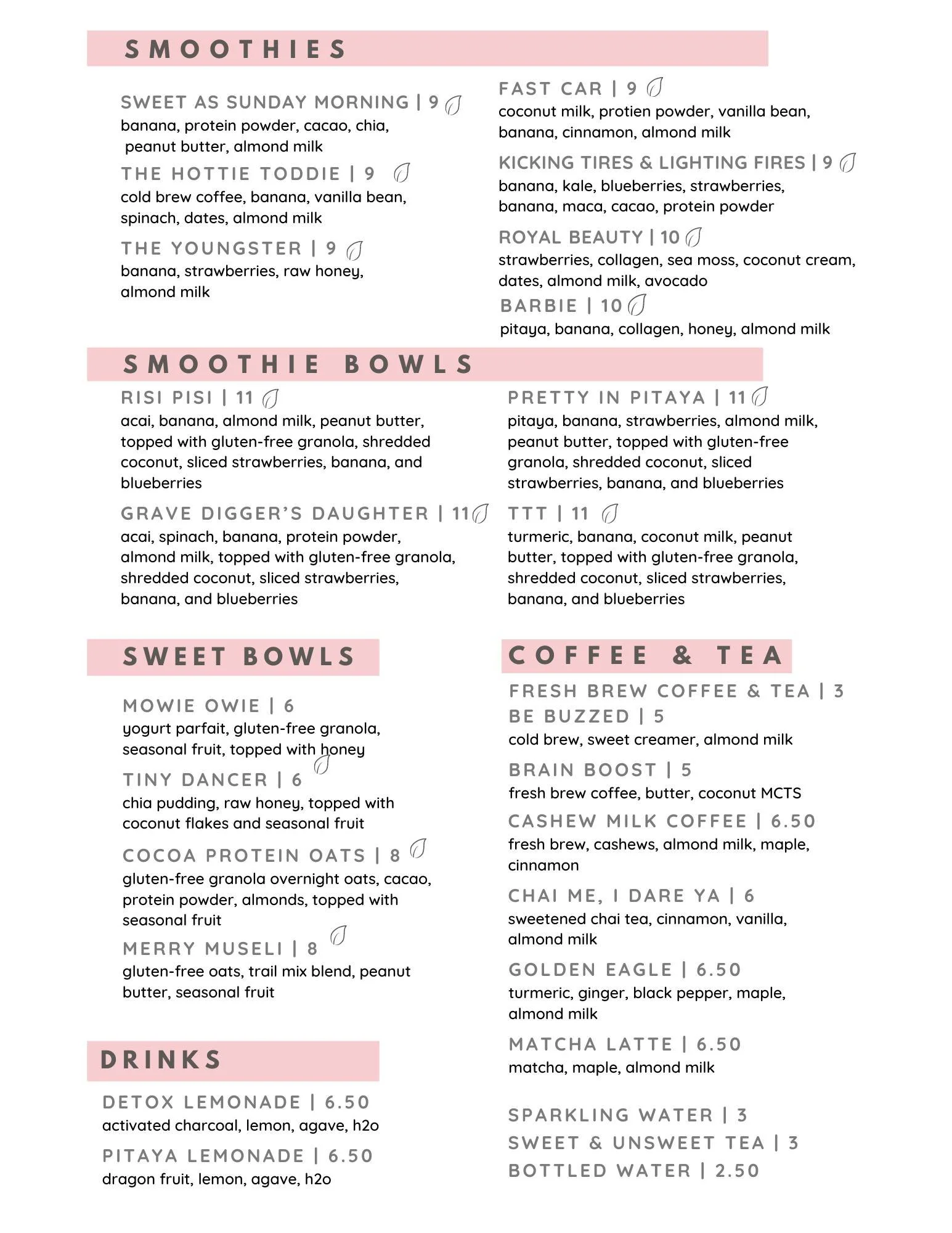 Birdie's Menu Hattiesburg — Kte. Nourished Kitchen