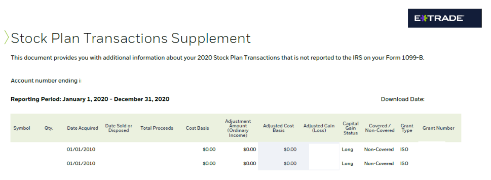 How to Pull Your E-Trade Supplemental 1099 — Brooklyn Fi