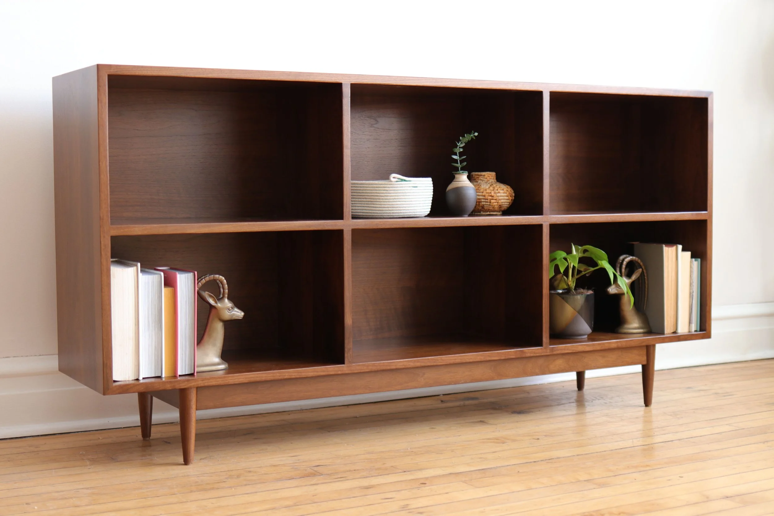 Mid Century Modern Inspired Handmade Solid Wood Locally Made Bookshelf ...