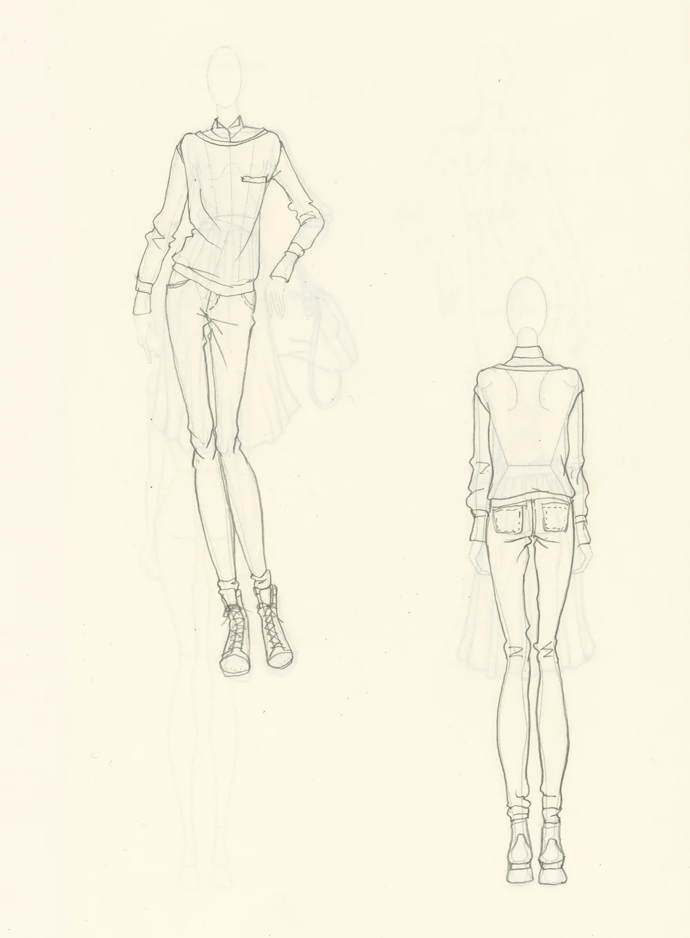 Fashion Croquis 9 Heads