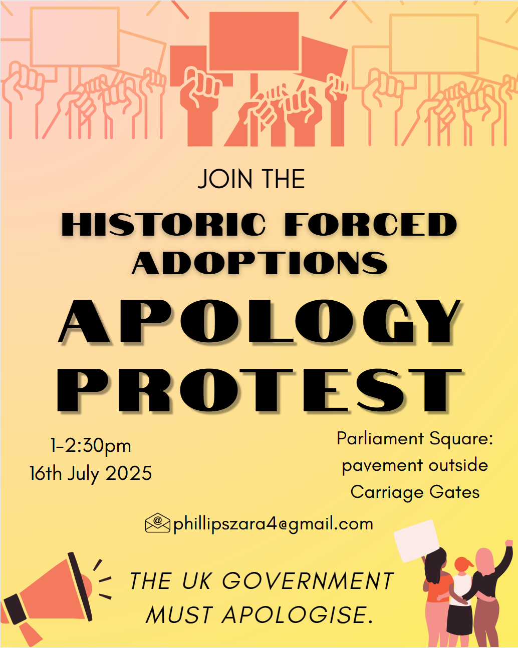 Join the historic forced adoption apology protest - 16th July, London ...