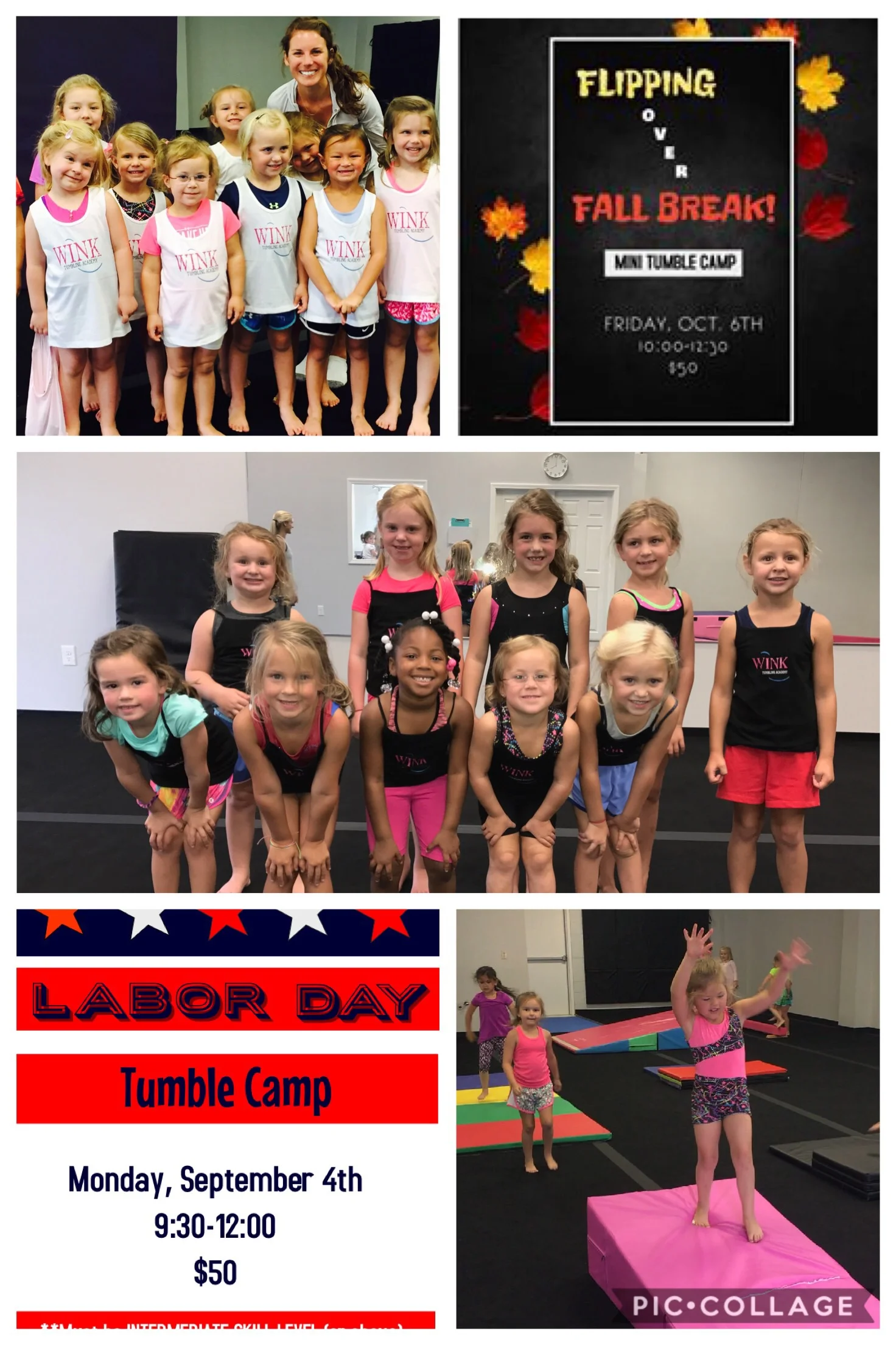 Tumble Camps — Wink Tumbling Academy, LLC.