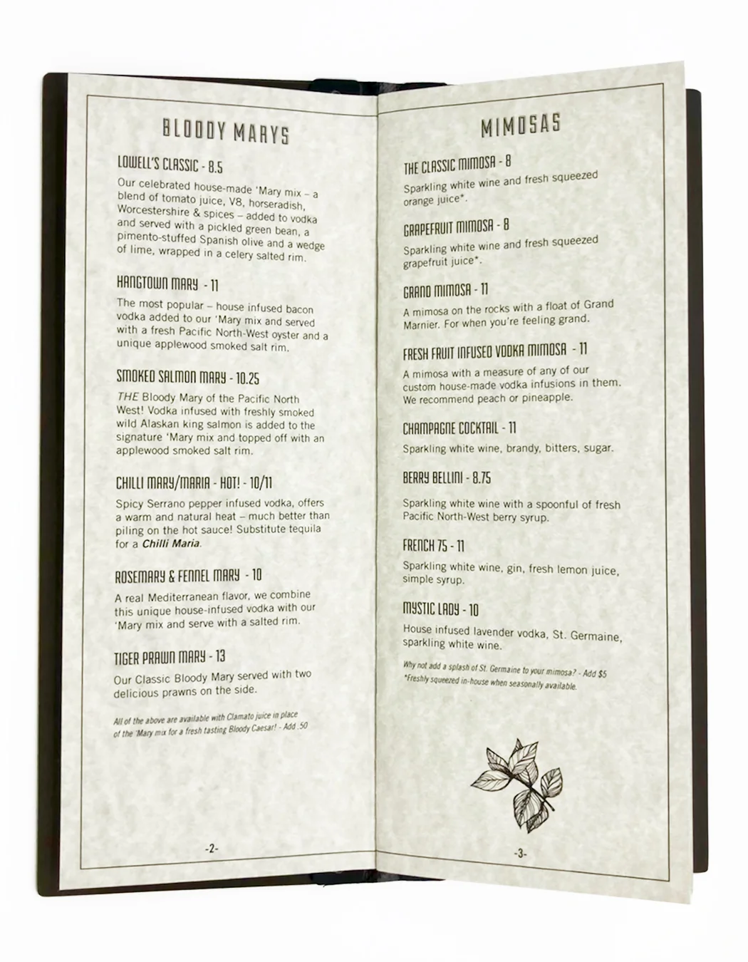 Lowell's Restaurant Coaster, Swizzle Stick, and Bar Menu Design ...