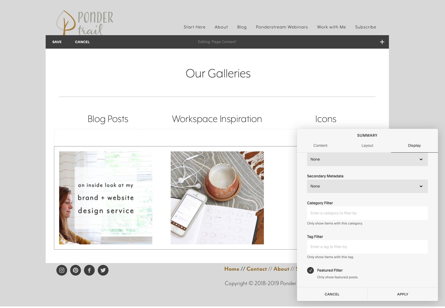 Creating a Responsive Filterable Gallery in Squarespace — Ponder Trail Creating a Responsive Filterable Gallery in Squarespace — Ponder Trail